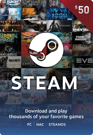 Steam Gift Cards US | $50 | Gamecardsdirect.com