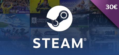 Carte cadeau Steam | €30 | envoyée directement par e-mail