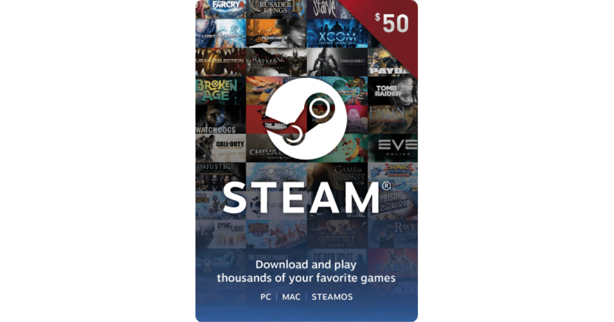 Steam Gift Card US | $50 | Perfect for PC Games & Add-ons
