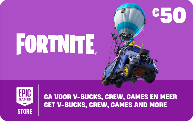 Koop Epic Gift Cards | €50 | Voor V-Bucks, Credits en games!