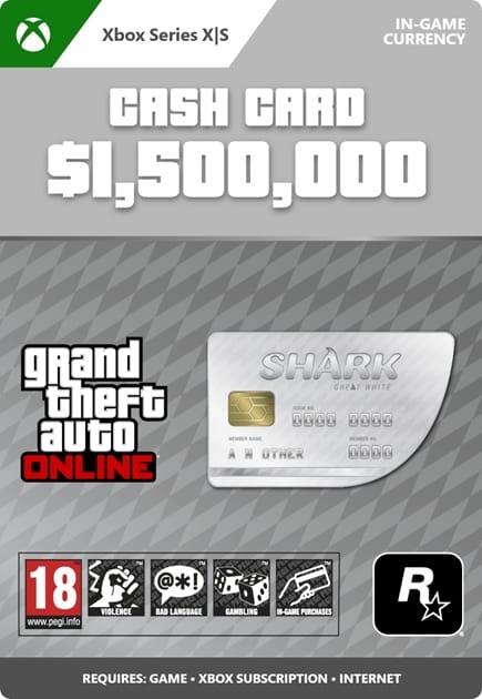 GTA Online Great White Shark Card | €14,99 | Gamecardsdirect.com