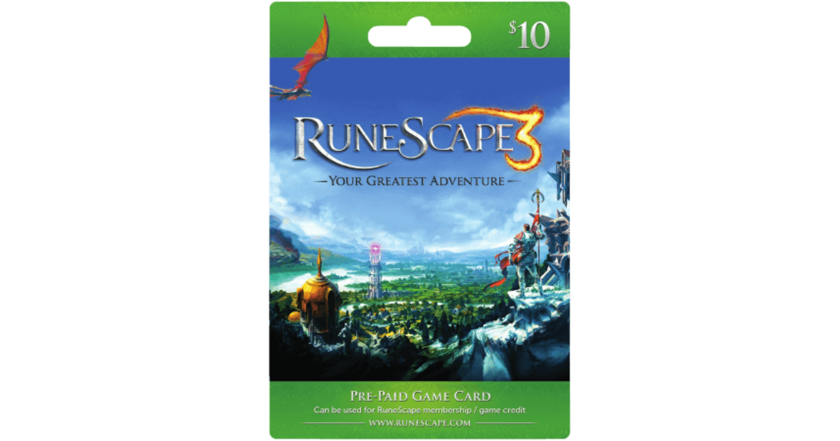 Buy RuneScape cards of 10 dollar at Gamecardsdirect